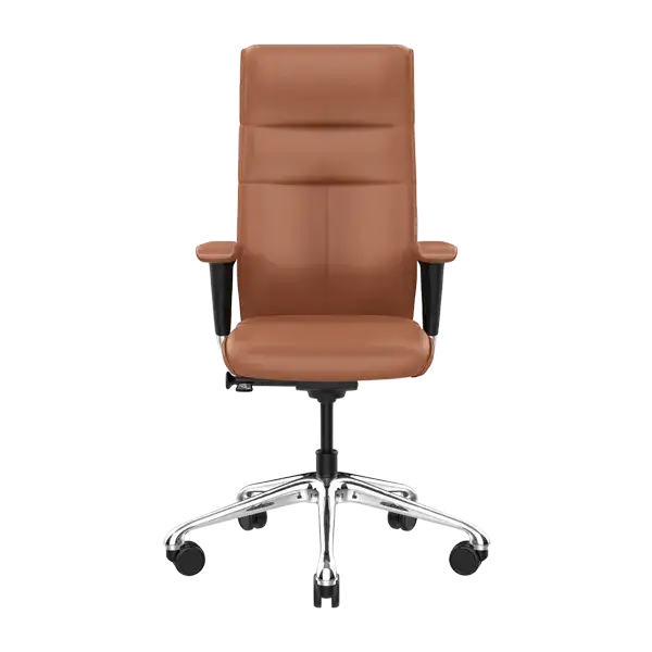 La Sede Chair High Back Leather Executive Chair Tan Godrej Interio