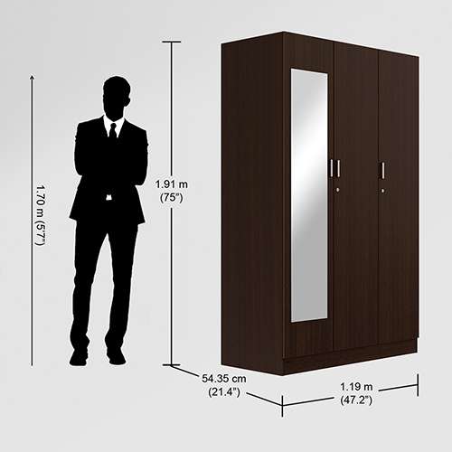 Godrej chocolate 3 door wardrobe store