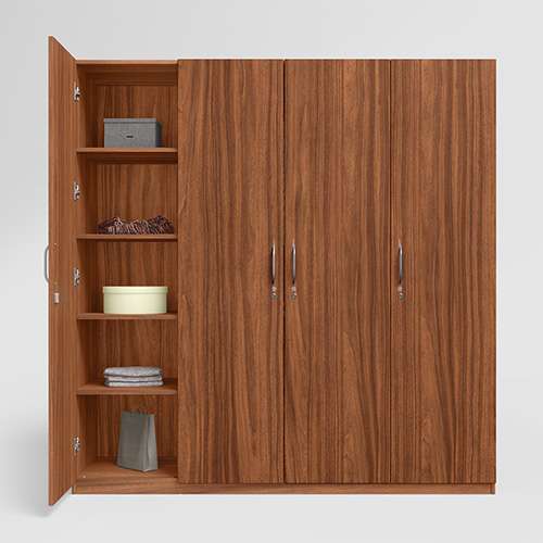 Buy Alina 1600W 4 Door Engineered Wood Wardrobe Walnut Godrej Interio