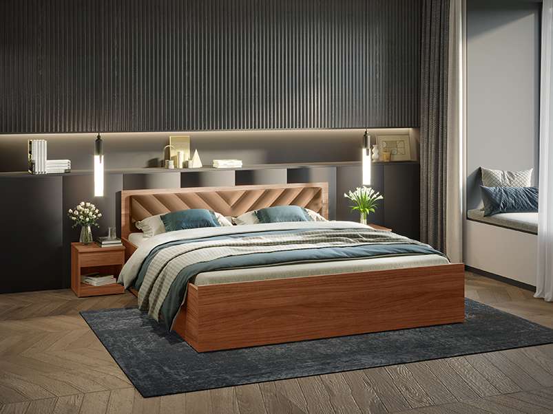 Buy Alina King Size Engineered Wood Bed With Drawer Box Storage Godrej Interio