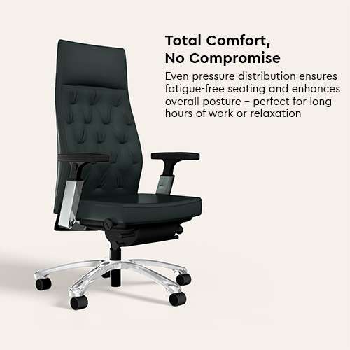 Buy Posture Perfect High Back Leather Executive Ergonomic Revolving Chair Black Godrej Interio