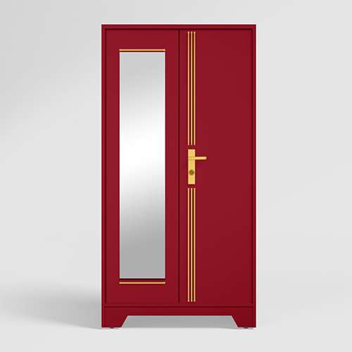 Centurion Plus 2 Door Steel Almirah with Mirror Garnet 1 Year Warranty 1 Locker 4 Shelves 2 Drawers