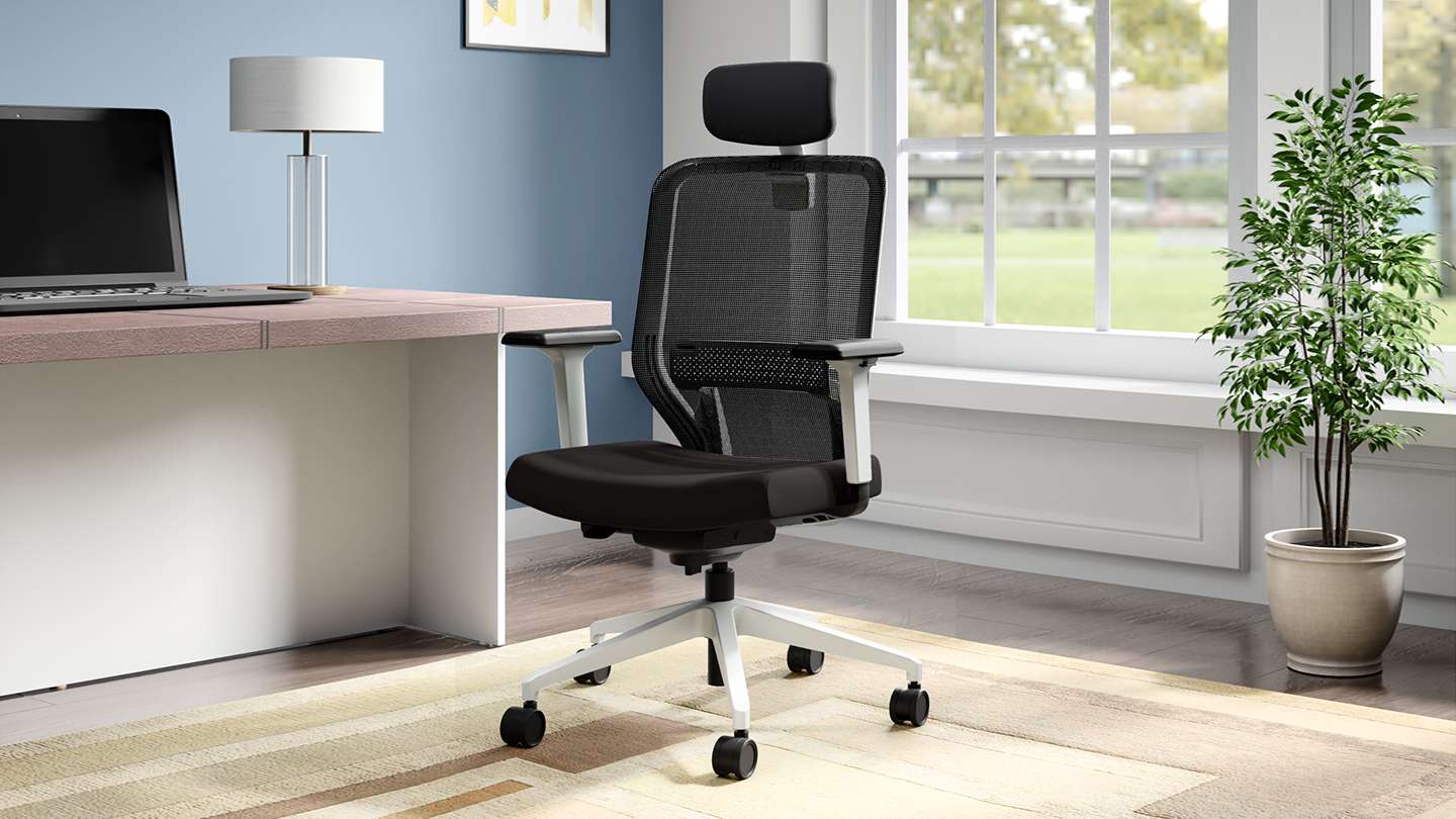 Buy Greta 2.0 High Back Fabric Ergonomic Office Chair Black Ink with White Body Godrej Interio