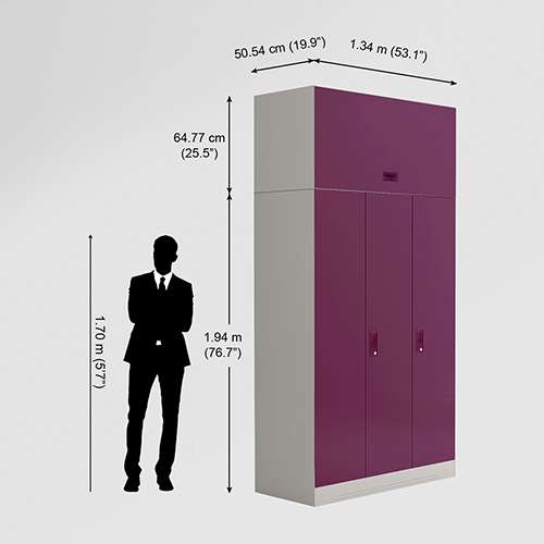 3 door almirah size store